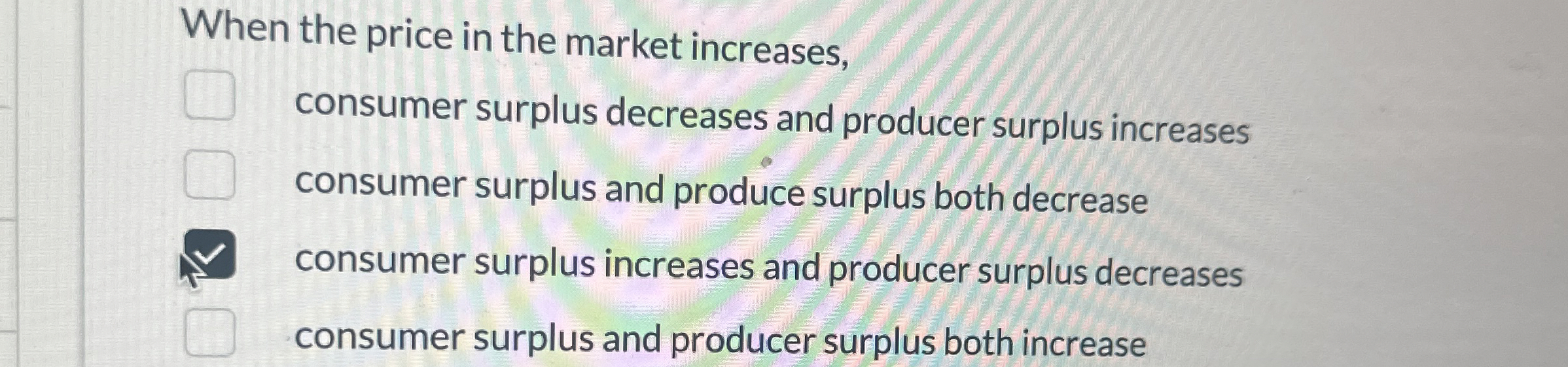 Solved When the price in the market increases,consumer | Chegg.com