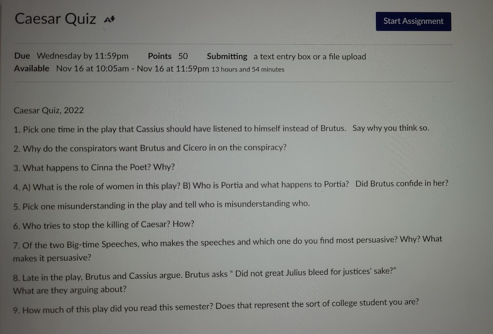 Due Wednesday by 11:59pm Points 50 Submitting a text | Chegg.com