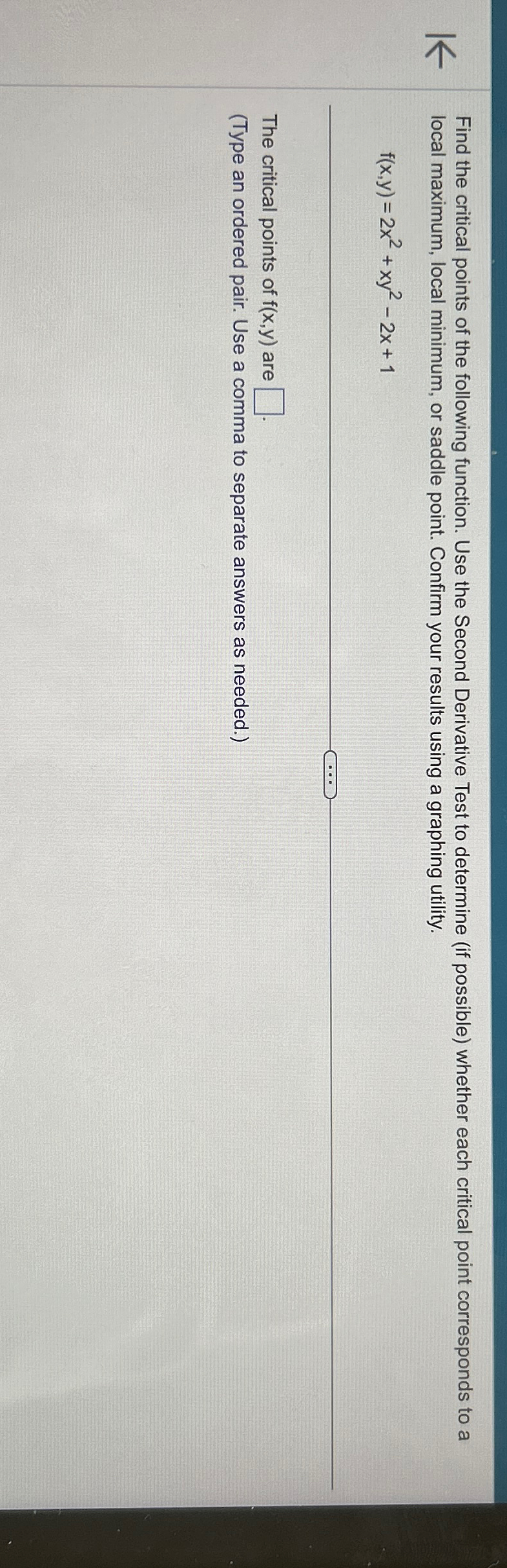 Solved Find the critical points of the following function. | Chegg.com