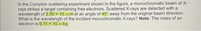 Solved In the Compton scattering experiment shown in the | Chegg.com