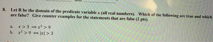 Solved 8. Let R be the domain of the predicate variable .x | Chegg.com