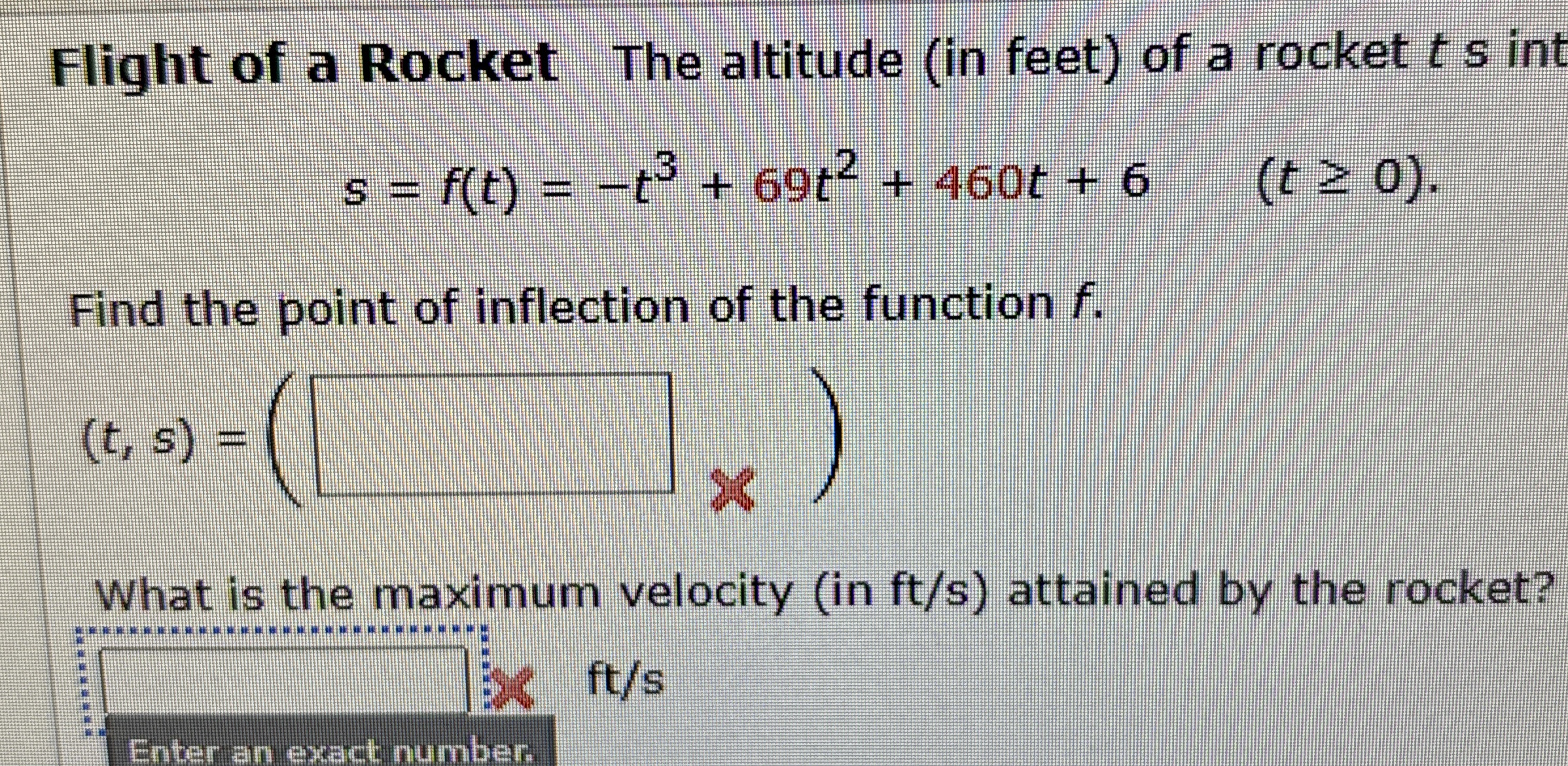 Solved Flight of a Rocket The altitude (in feet) ﻿of a | Chegg.com