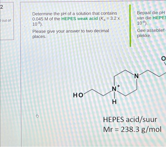 Solved 2 out of Determine the pH of a solution that contains | Chegg.com