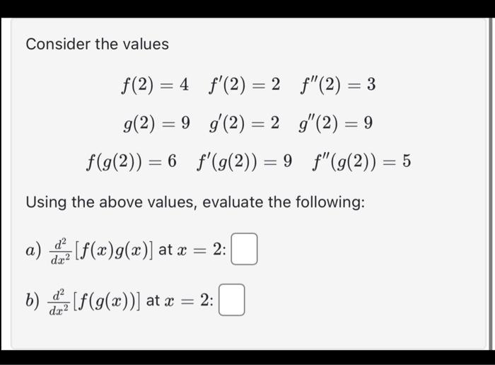 Solved Consider the values | Chegg.com