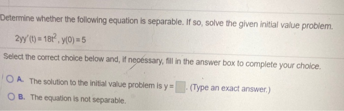 Solved Determine whether the following equation is | Chegg.com