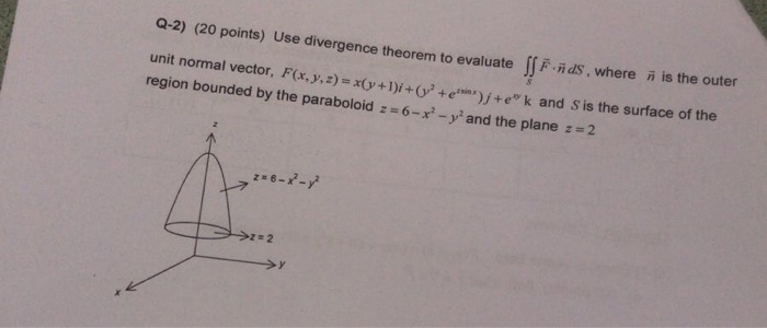 Solved Q-2) (20 points) Use divergence theorem to evaluate | Chegg.com