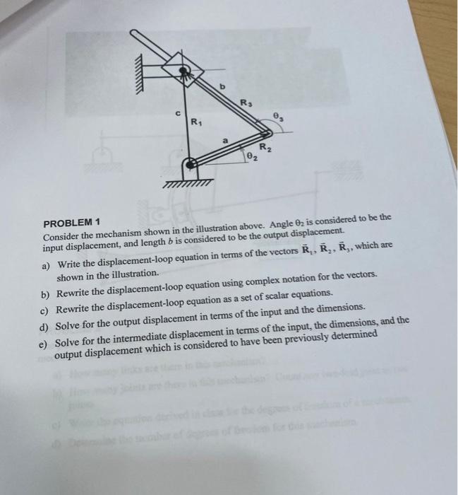 Solved PROBLEM 1 Consider the mechanism shown in the | Chegg.com