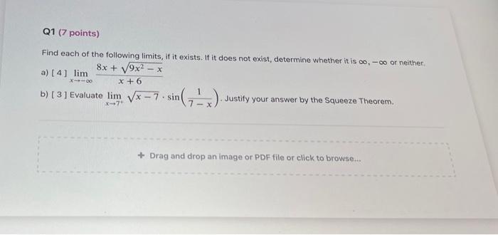 Solved Find each of the following limits, if it exists. If | Chegg.com