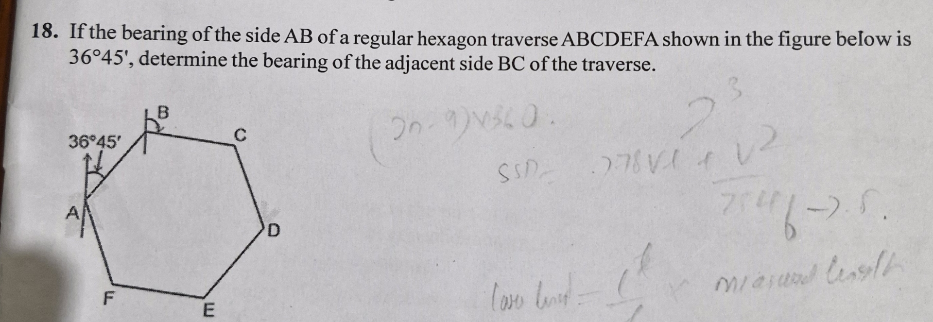 Solved If the bearing of the side AB ﻿of a regular hexagon | Chegg.com