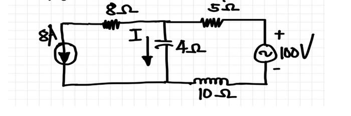 Solved determine the current i accross the 4 ohms capacitor | Chegg.com