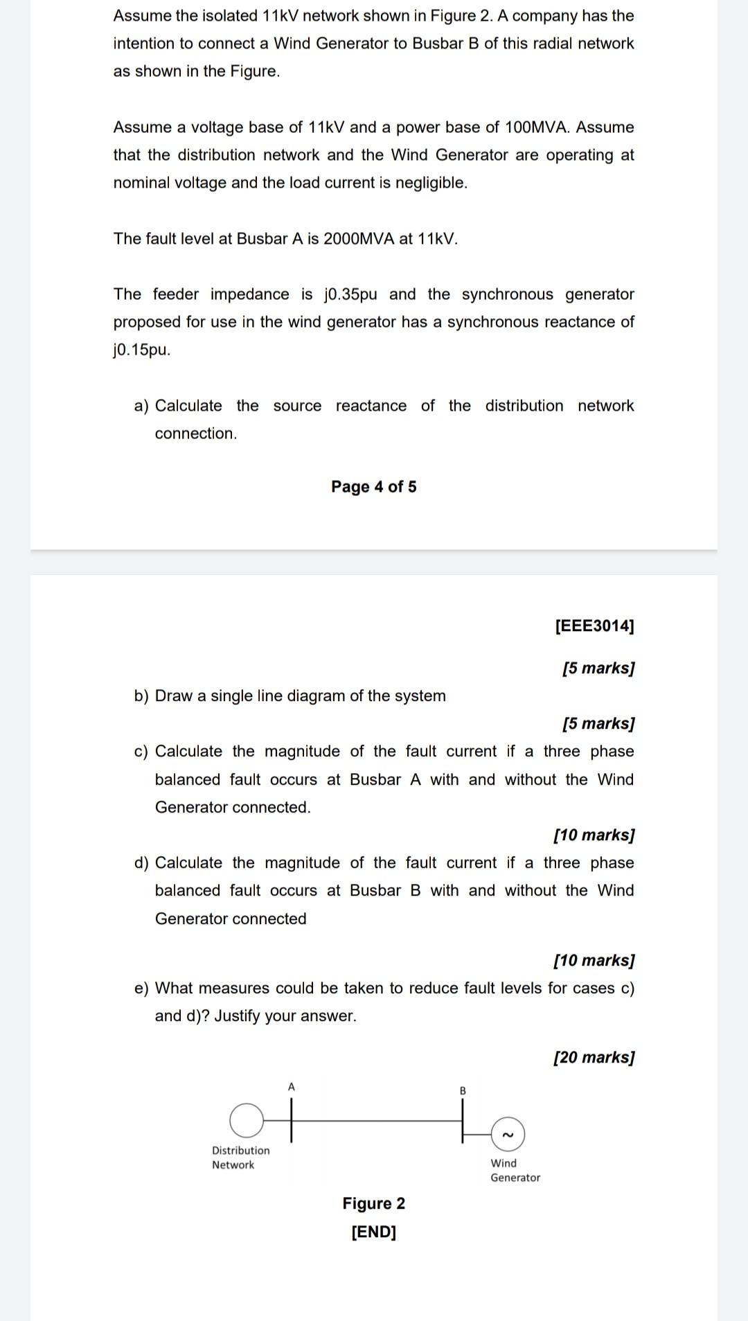 Solved Assume the isolated 11kV network shown in Figure 2. A | Chegg.com