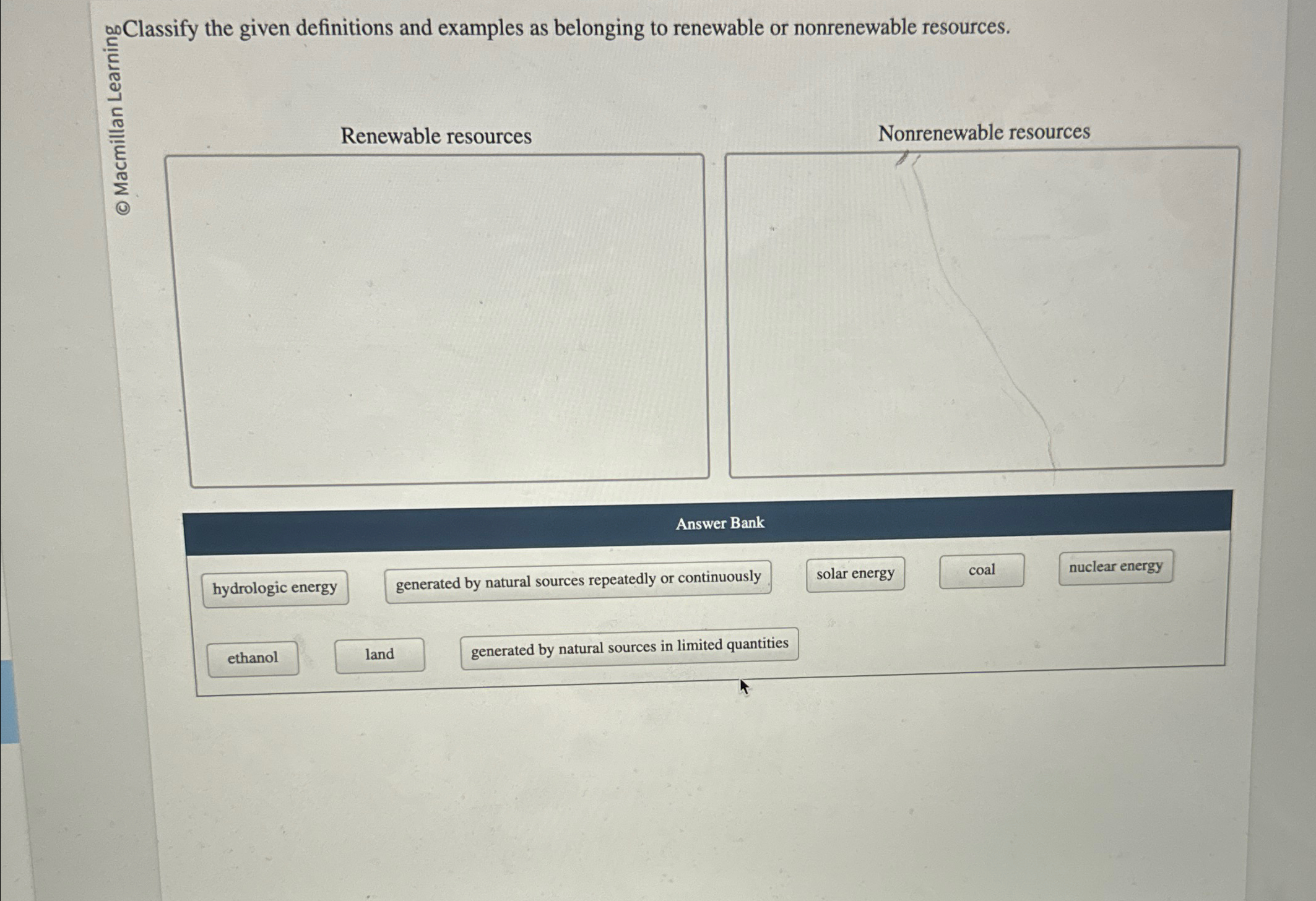 Solved ?aaClassify the given definitions and examples as | Chegg.com
