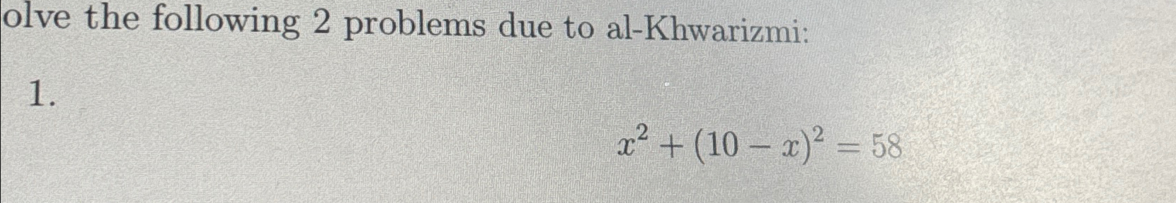 Solved olve the following 2 problems due to | Chegg.com Solved olve the following 2 problems due to | Chegg.com