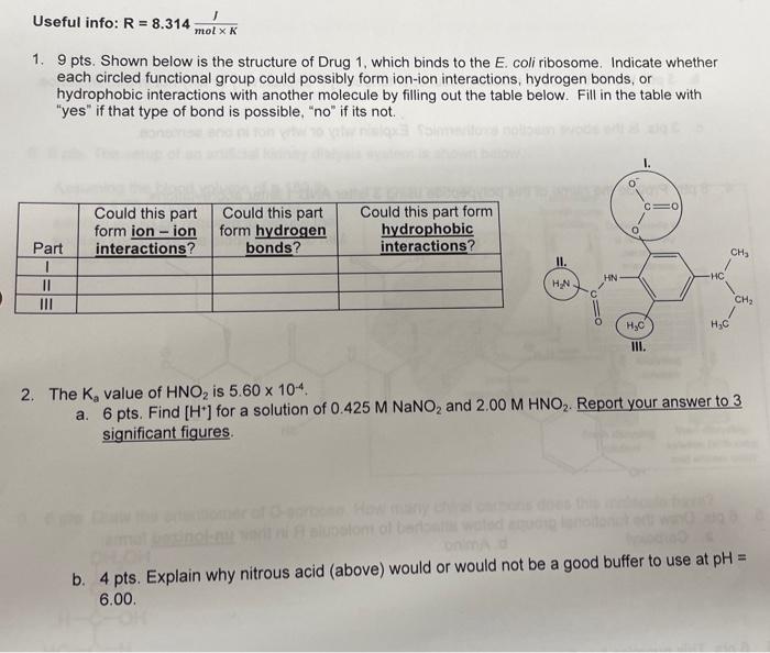 Solved Useful info: R=8.314mol×KJ 1. 9 pts. Shown below is | Chegg.com