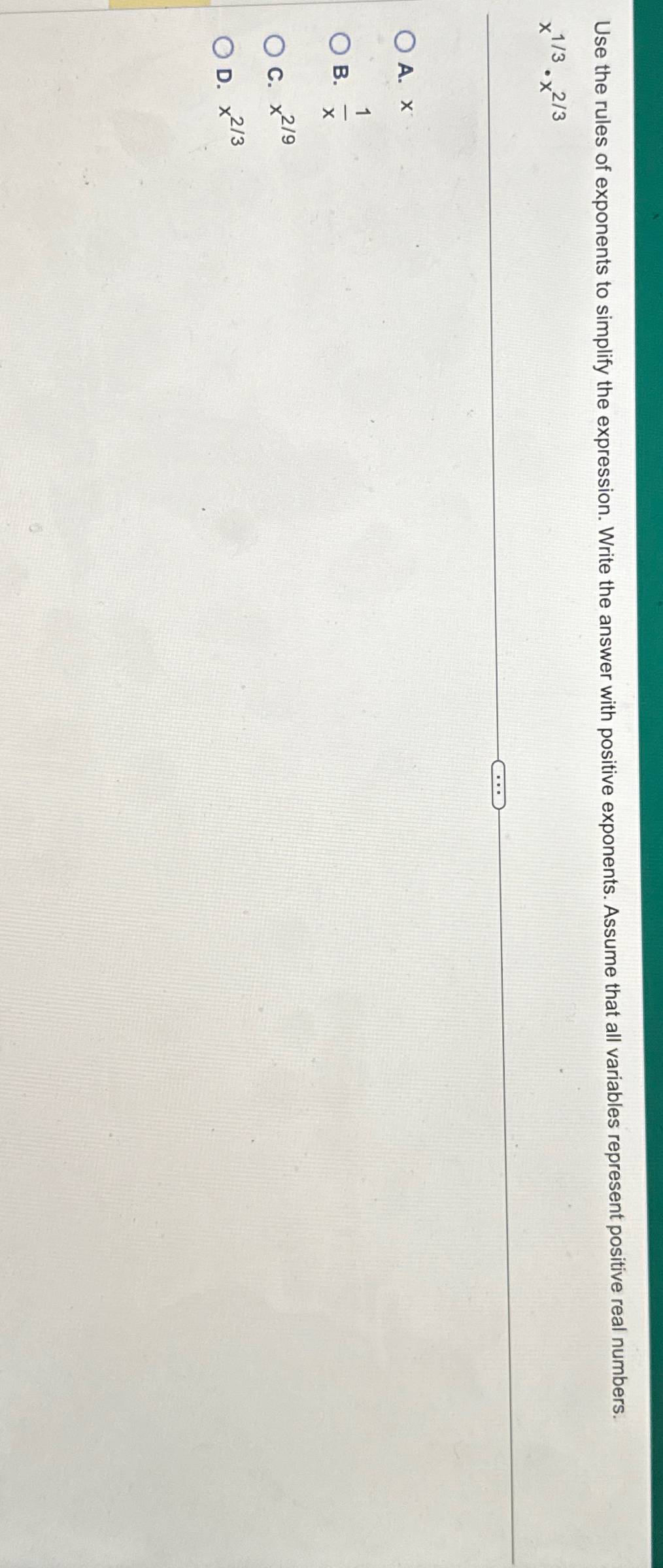 Solved Use the rules of exponents to simplify the | Chegg.com
