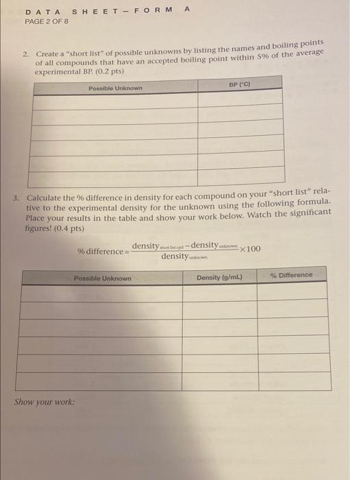 Solved PART 1. IDENTIFYING AN UNKNOWN ORGANIC COMPOUND 1 The | Chegg.com
