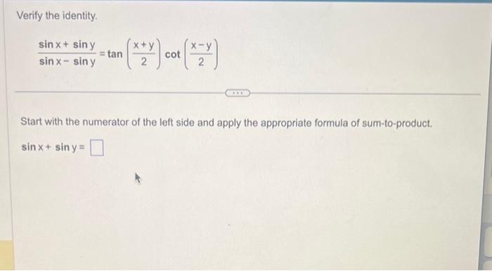 Solved Verify the identity. | Chegg.com