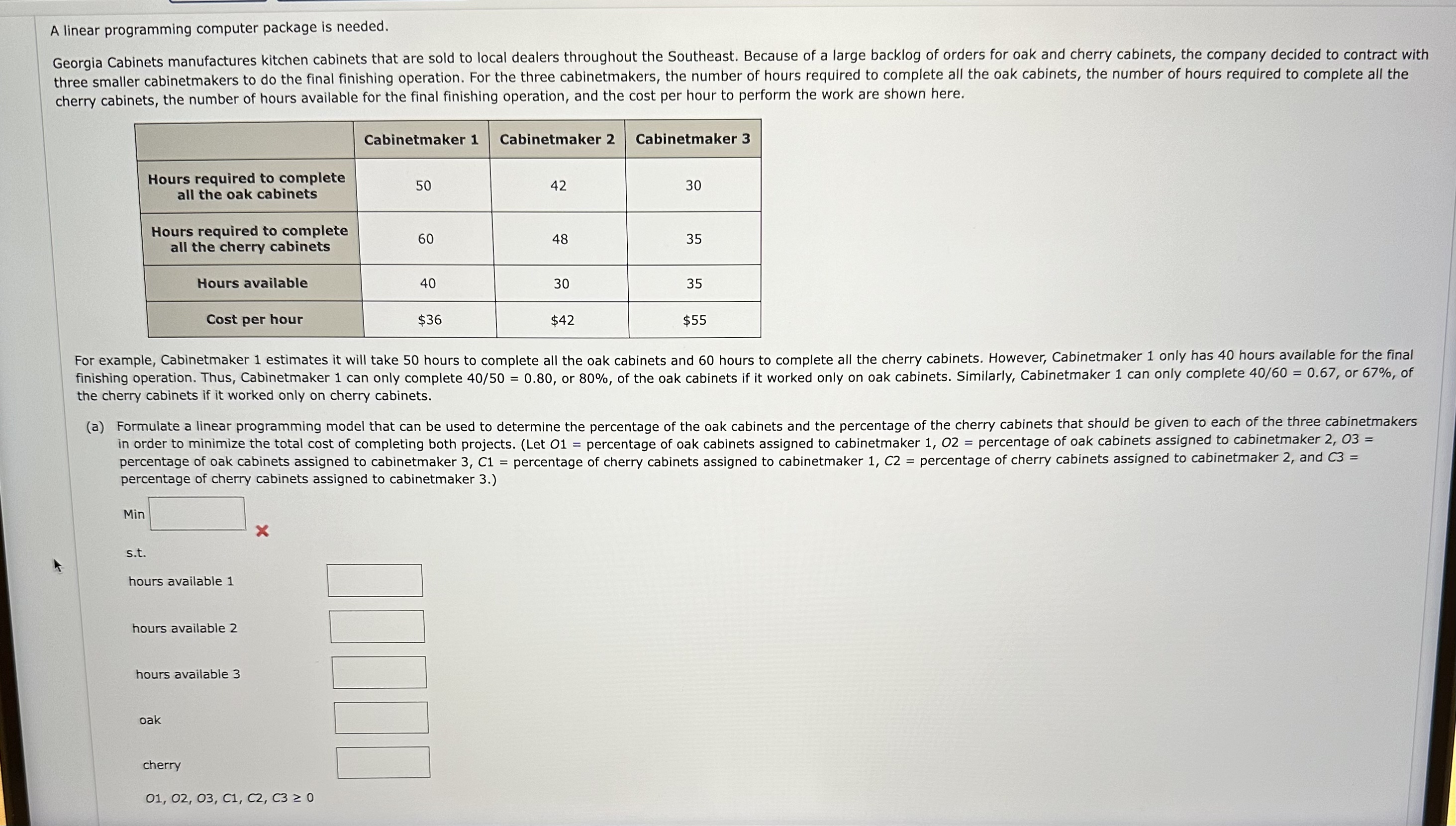 Solved A linear programming computer package is needed. | Chegg.com