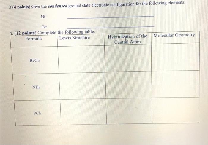 Solved 3.(4 points) Give the condensed ground state | Chegg.com