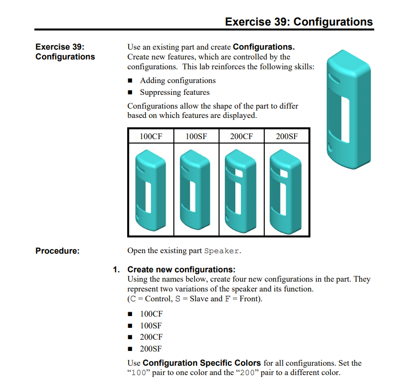 Open the existing part Speaker.1. ﻿Create new | Chegg.com