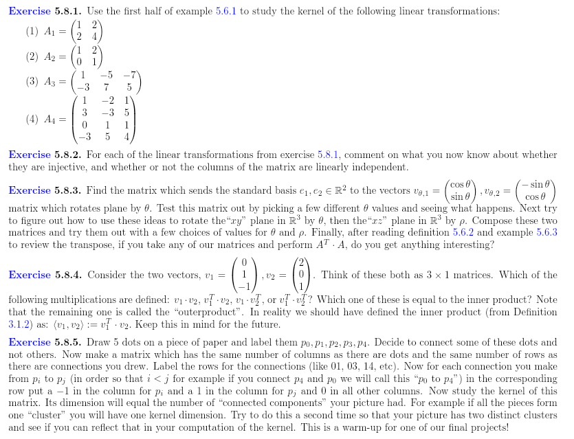 Solved Exercise 5.8.1. Use the first half of example 5.6.1 | Chegg.com