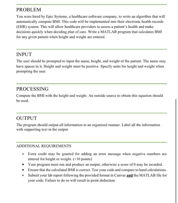 PROBLEM You were hired by Epic Systems, a healthcare | Chegg.com