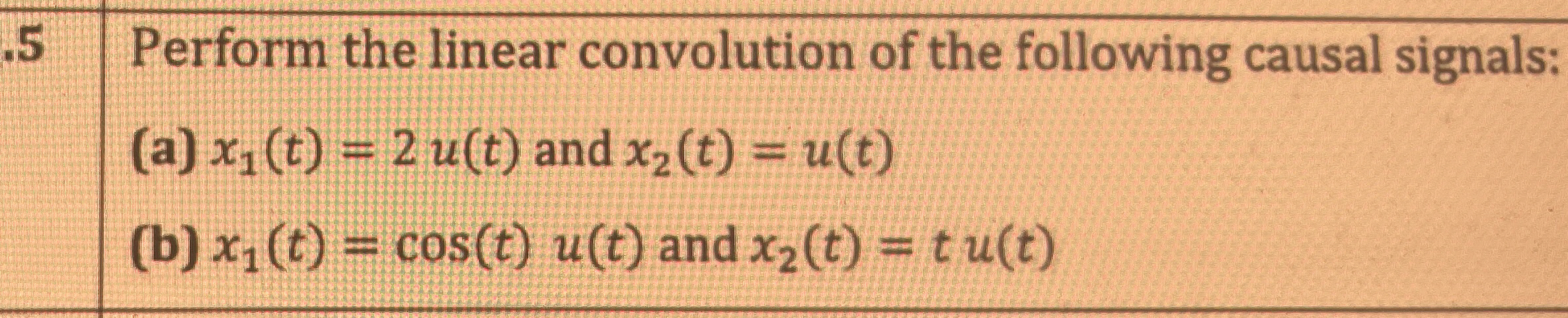 Solved .5 ﻿Perform the linear convolution of the following | Chegg.com