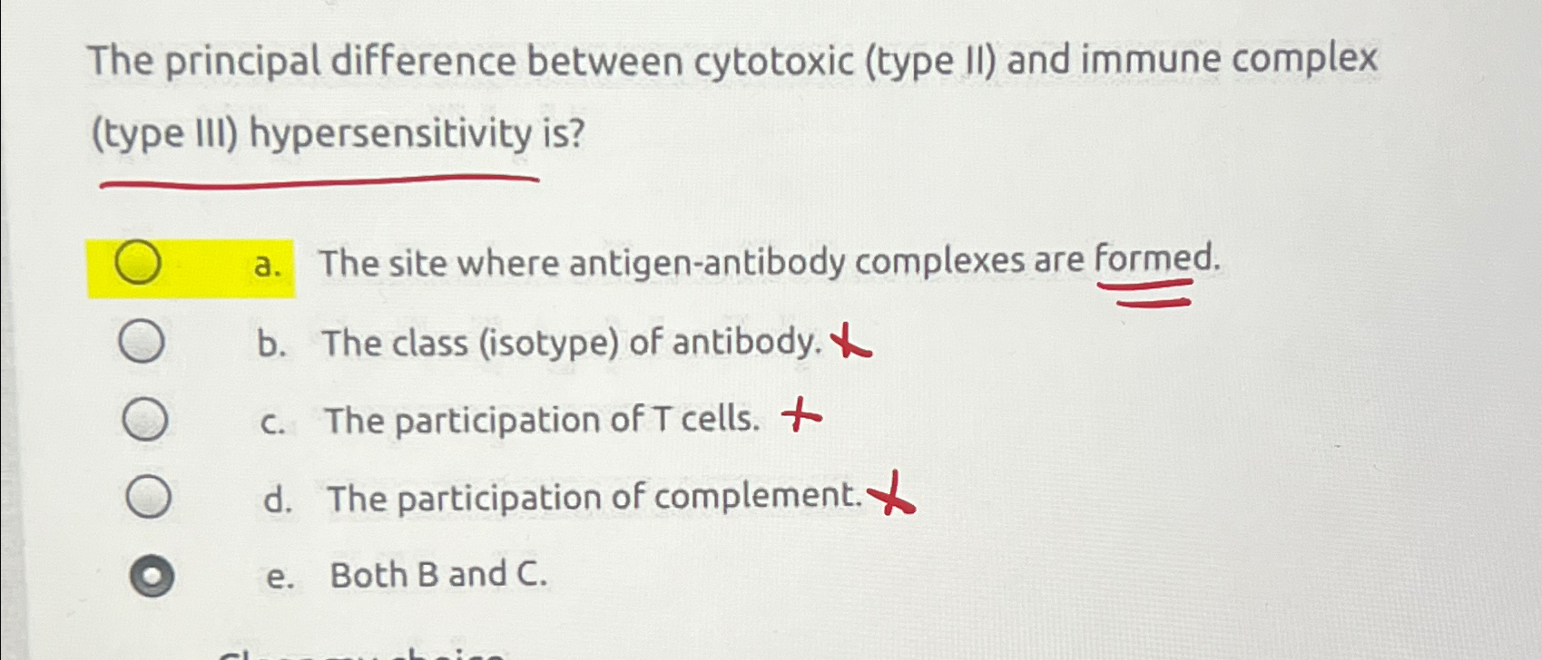 Solved The principal difference between cytotoxic (type II) | Chegg.com