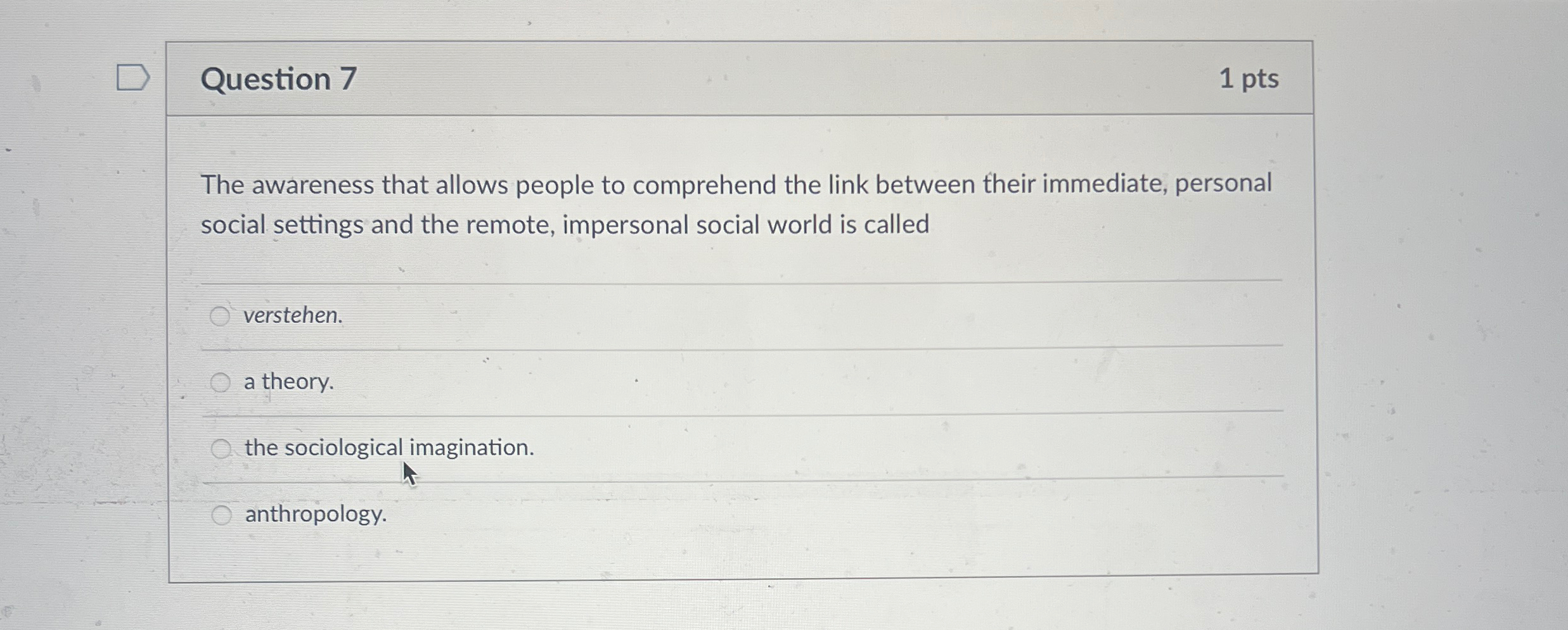 Solved Question 71 ﻿ptsThe awareness that allows people to | Chegg.com