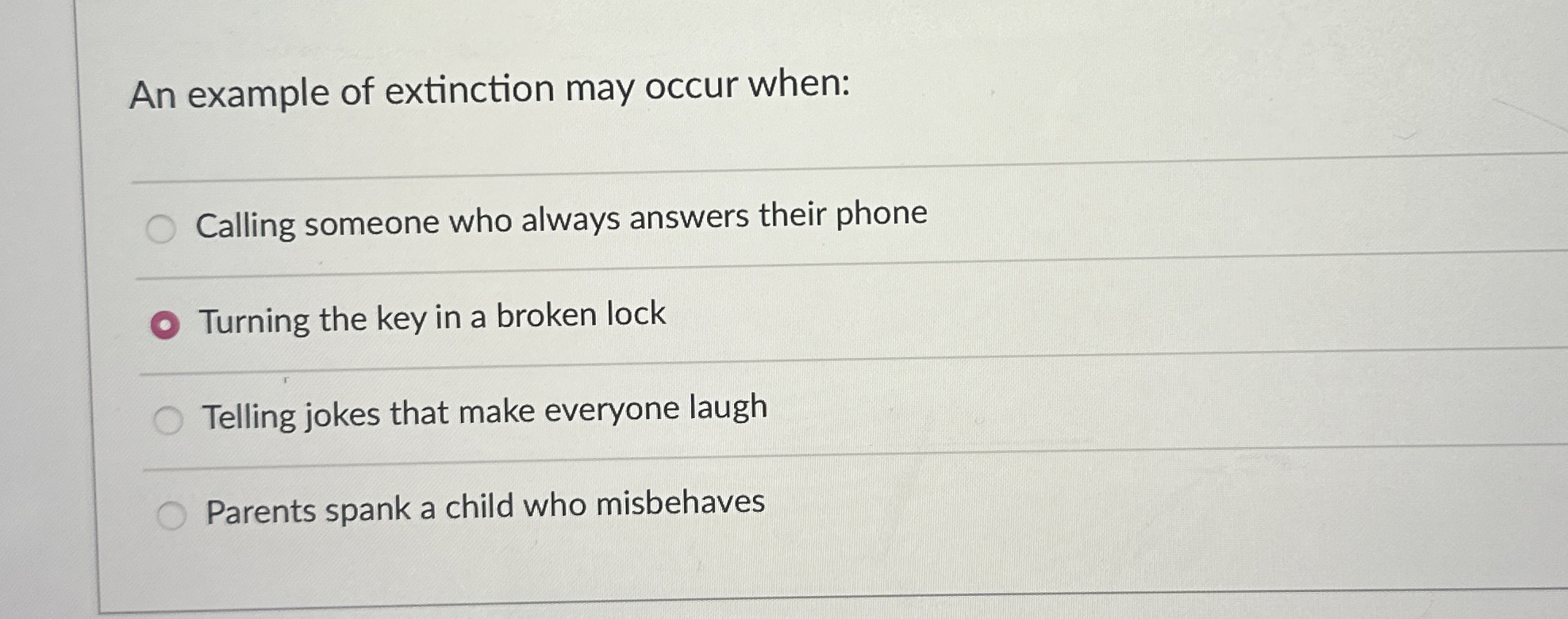 Solved An example of extinction may occur when:Calling | Chegg.com