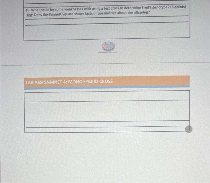 Solved LAB ASSIGNMNET 4: MONOHYBRID CROSS Monohybrid Crosses | Chegg.com