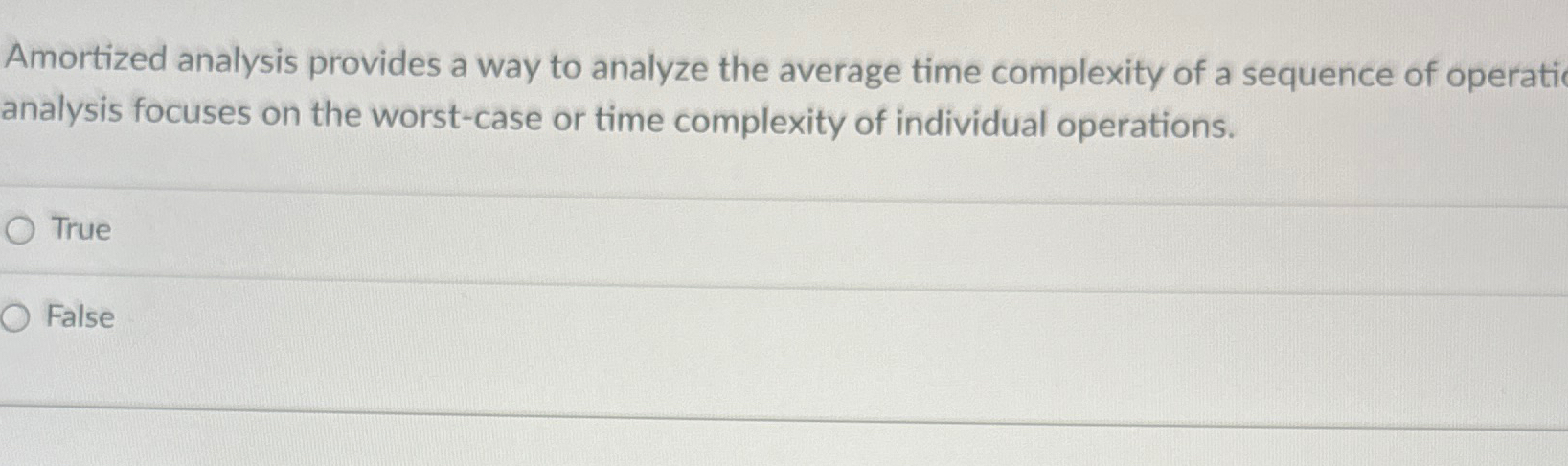 Solved Amortized Analysis Provides A Way To Analyze The 