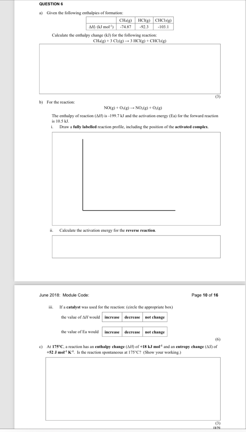 Solved QUESTION 6a) ﻿Given the following enthalpies of | Chegg.com