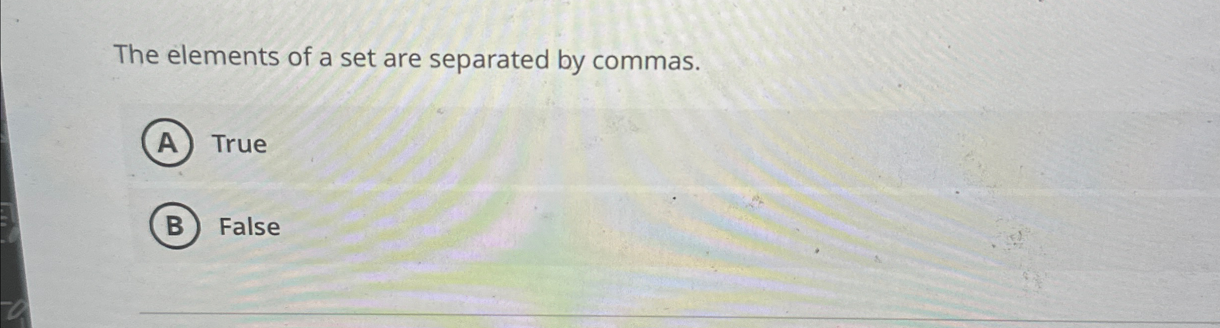 Solved The elements of a set are separated by | Chegg.com