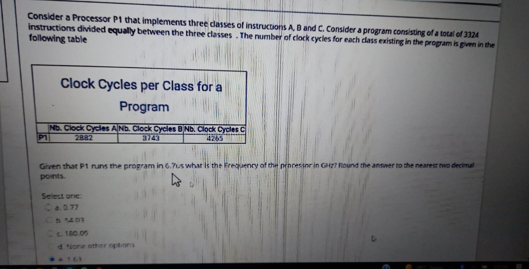 Solved Consider a Processor P1 that implements three classes | Chegg.com