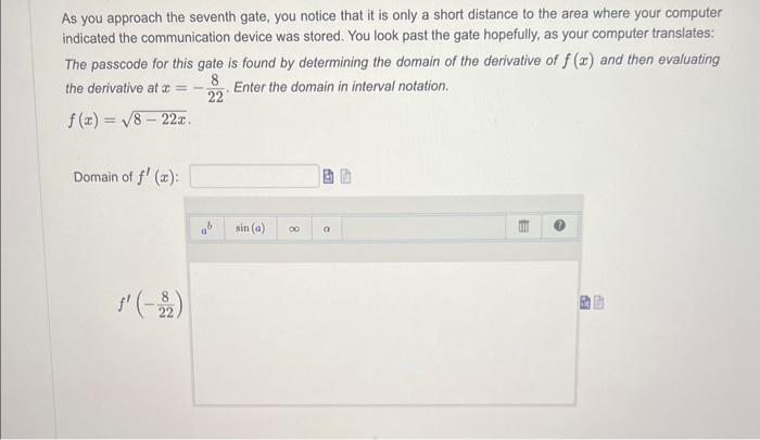 Solved As you approach the seventh gate, you notice that it | Chegg.com