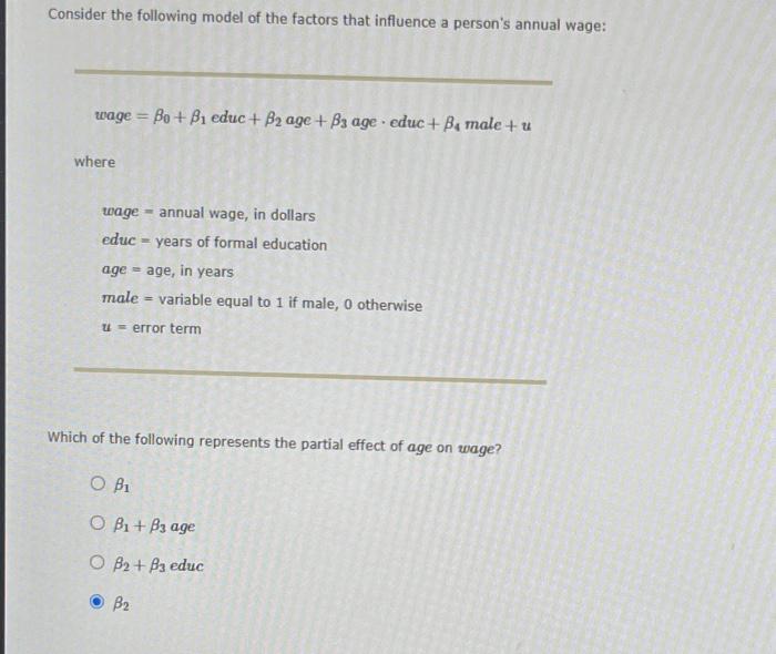 Solved Consider the following model of the factors that | Chegg.com