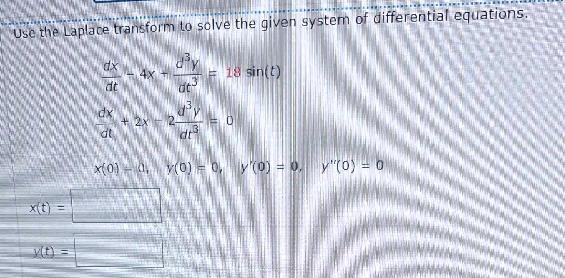 Solved Use the Laplace transform to solve the given system | Chegg.com