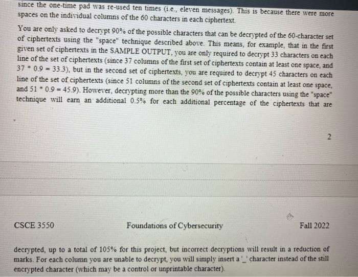 Solved For this project, you will write a program in any | Chegg.com