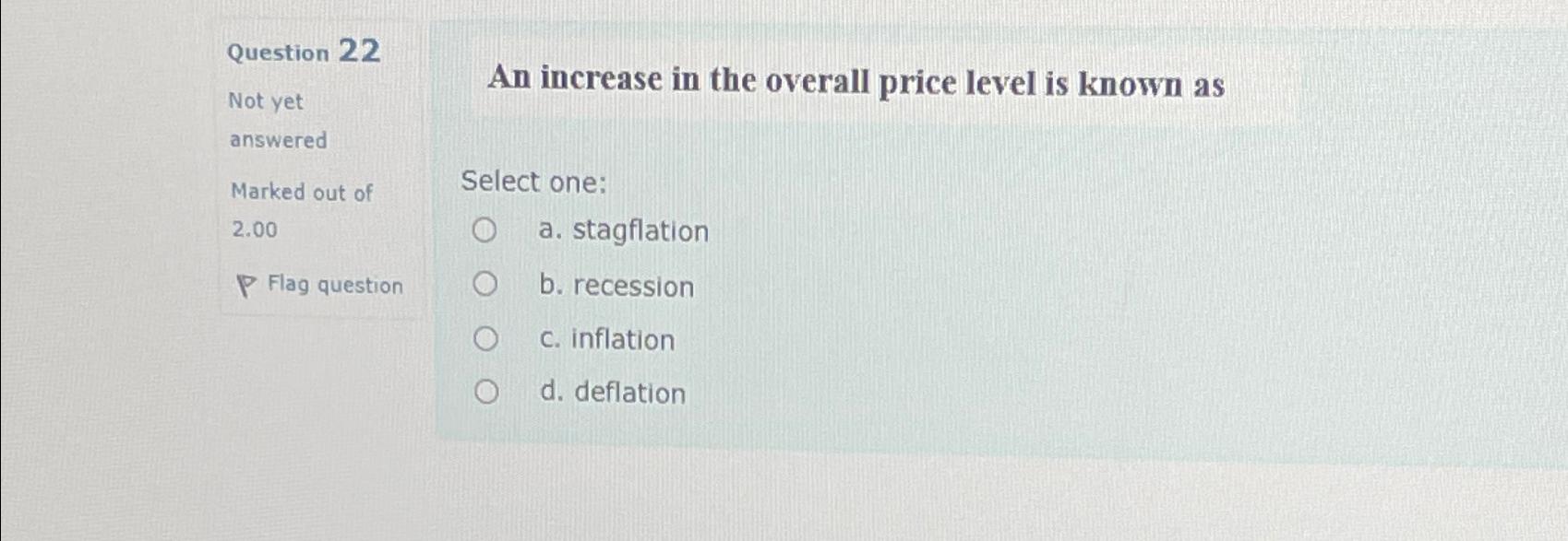 Solved Question 22Not yet answeredMarked out of2.00Flag | Chegg.com