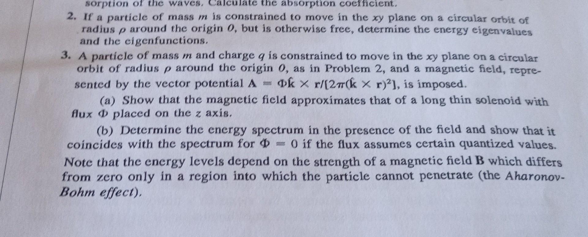 Solved 2. If a particle of mass m is constrained to move in | Chegg.com