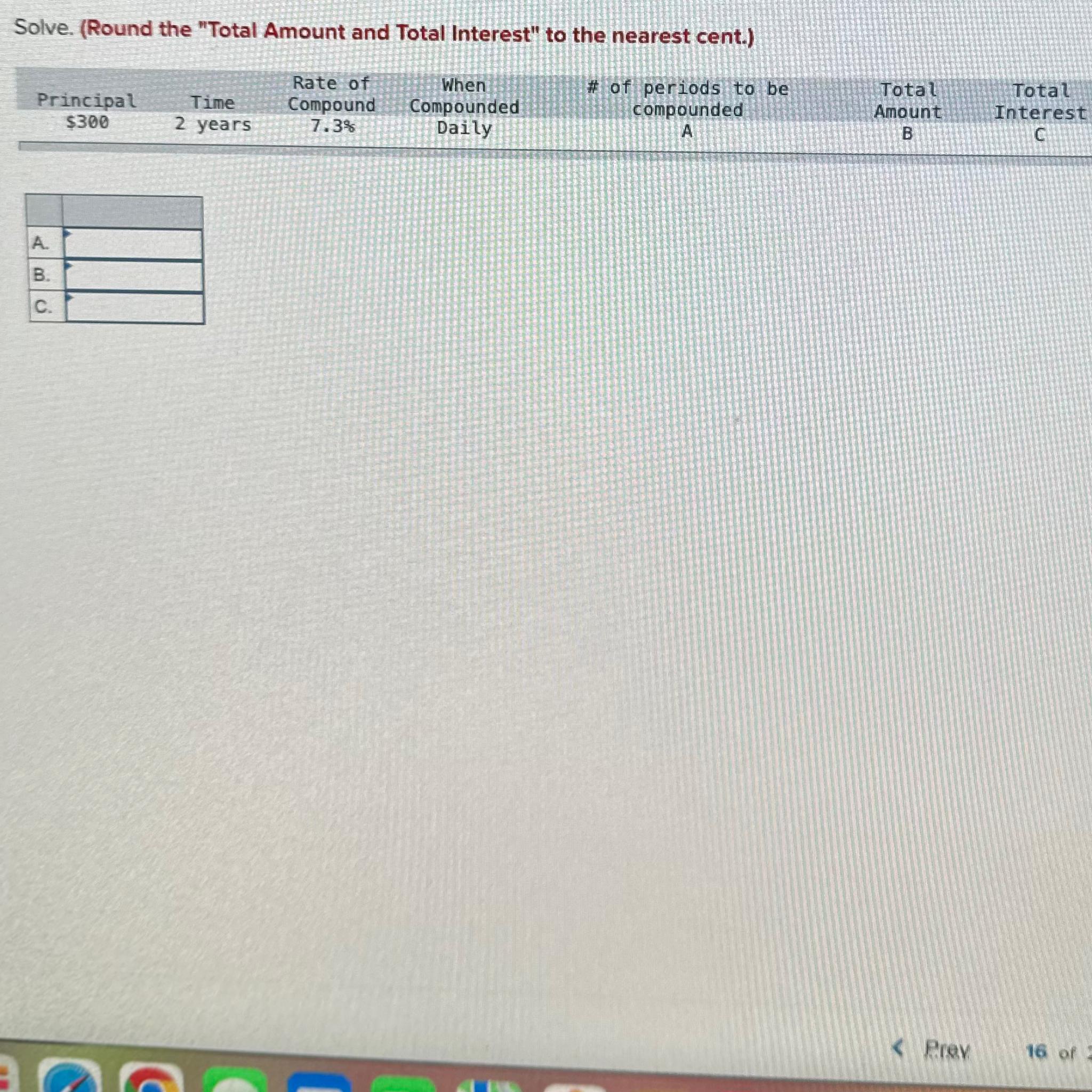 Solved Solve. (Round the "Total Amount and Total Interest" | Chegg.com