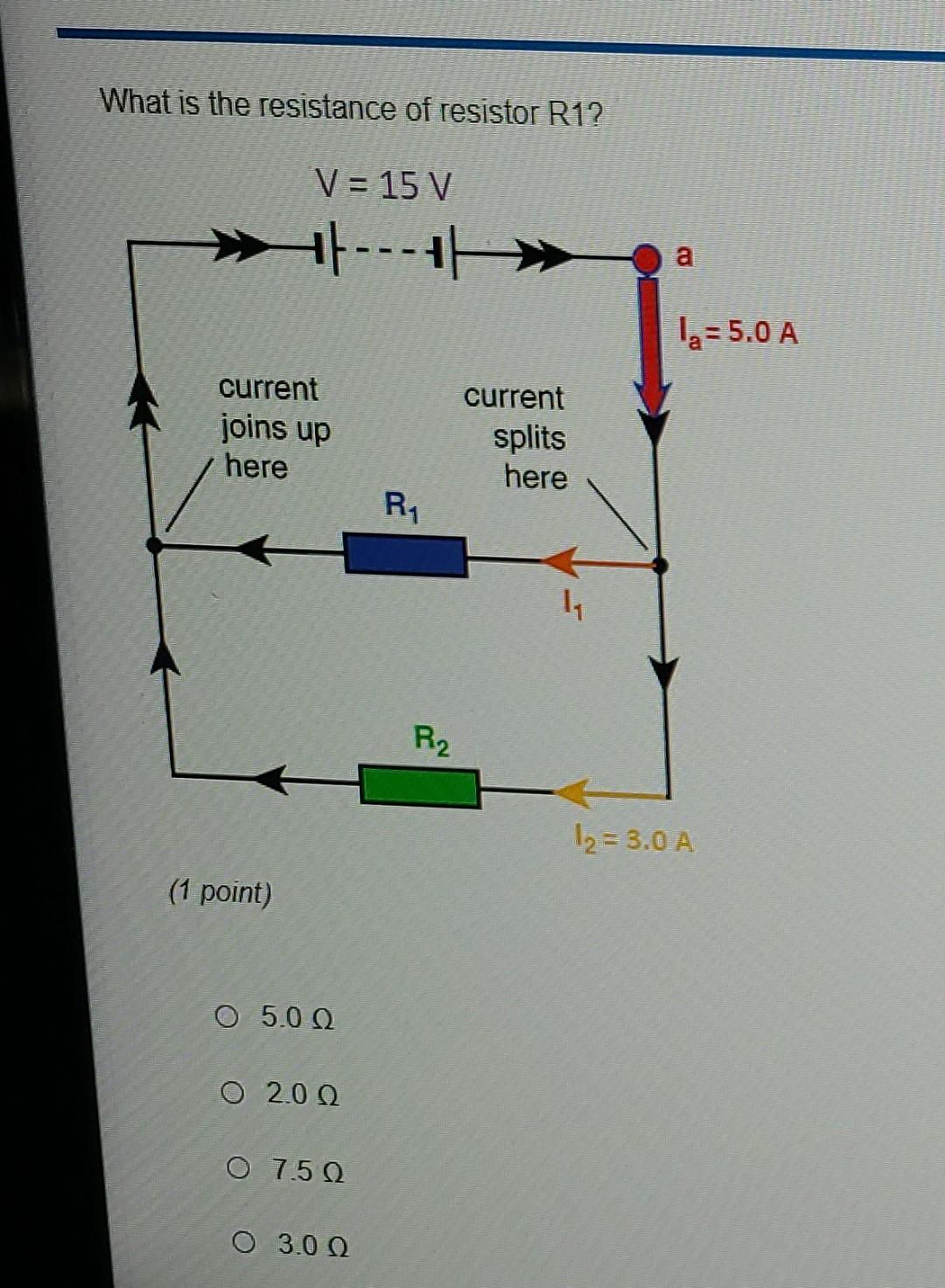 Solved What is the resistance of resistor R1? V = 15 V atit | Chegg.com
