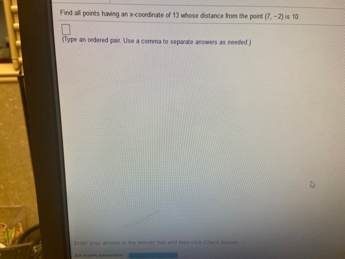 Solved Find all points having an x-coordinate of 13 whose | Chegg.com
