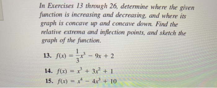 Solved In Exercises 13 through 26, determine where the given | Chegg.com