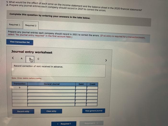 Solved Below are three independent and unrelated errors, a | Chegg.com