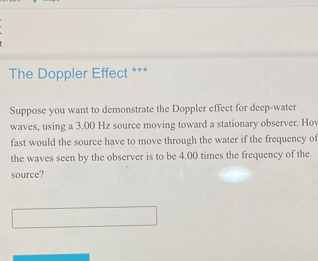 Solved The Doppler EffectSuppose you want to demonstrate the | Chegg.com