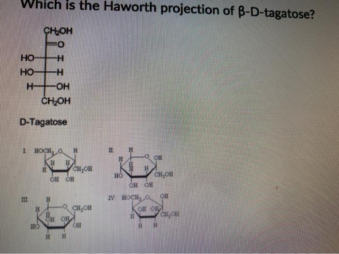 Solved Which is the Haworth projection of B-D-tagatose? | Chegg.com