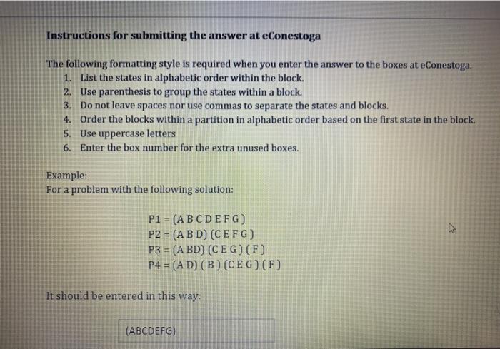 Solved Question: 1. Use "Partitioning State Minimization | Chegg.com