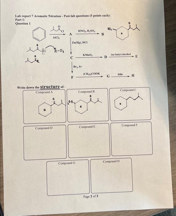 Solved Lab report 7 Aromatic Nitration - Post-lab questions | Chegg.com